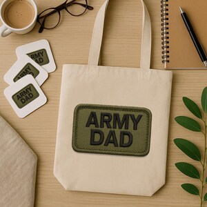 Army Dad Patch Clipart – Realistic Embroidered OD Green Military Patch ...