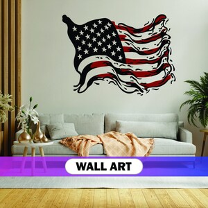 American Flag Waving (silhouette SVG Cut File - EPS - DXF - Cricut ...