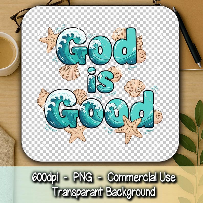 God is Good PNG, Beach Ocean Christian Clipart, Seashells and Starfish ...