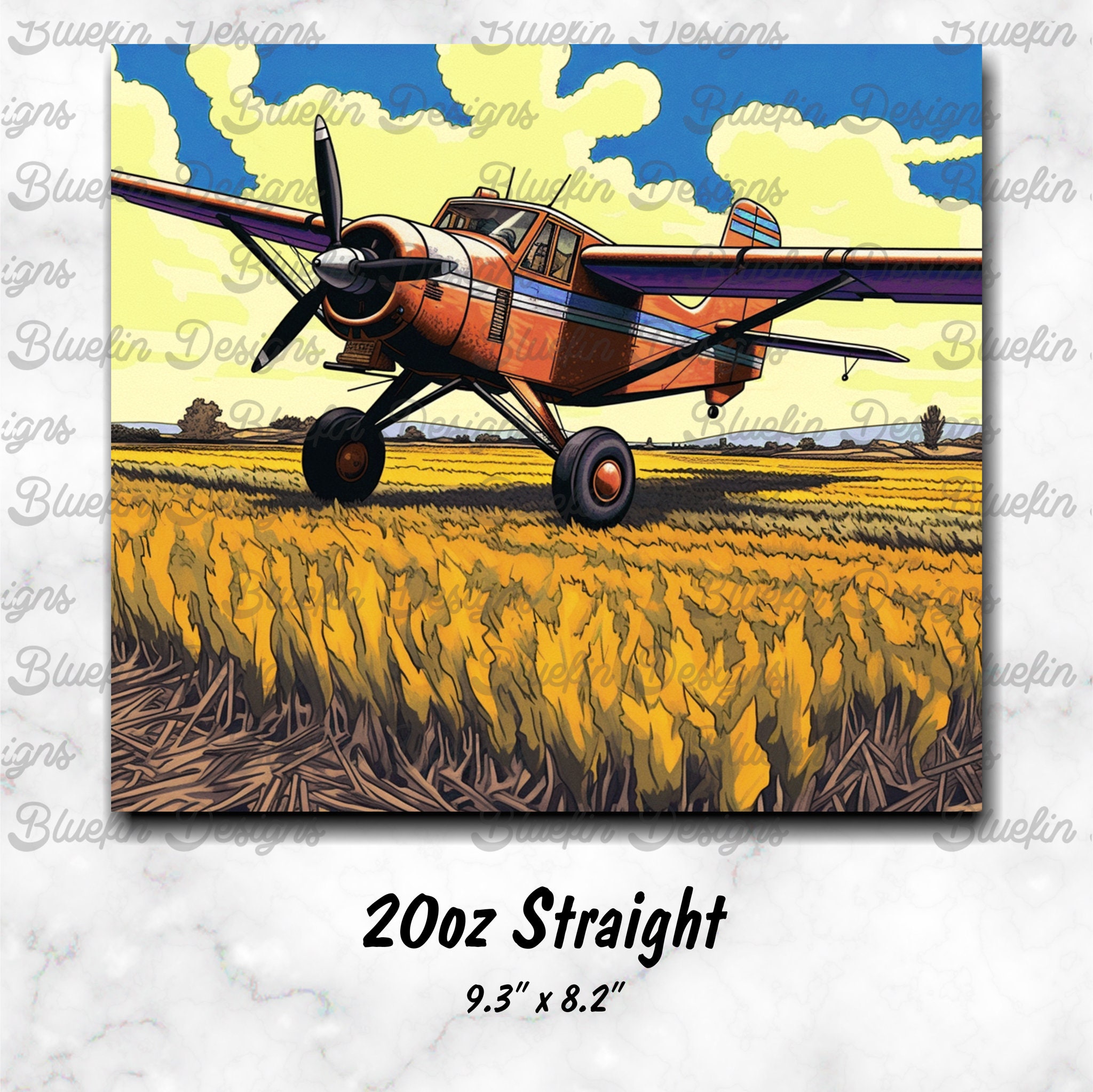 Crop Duster Airplane Ink Drawing 20oz Skinny Tumbler - Etsy