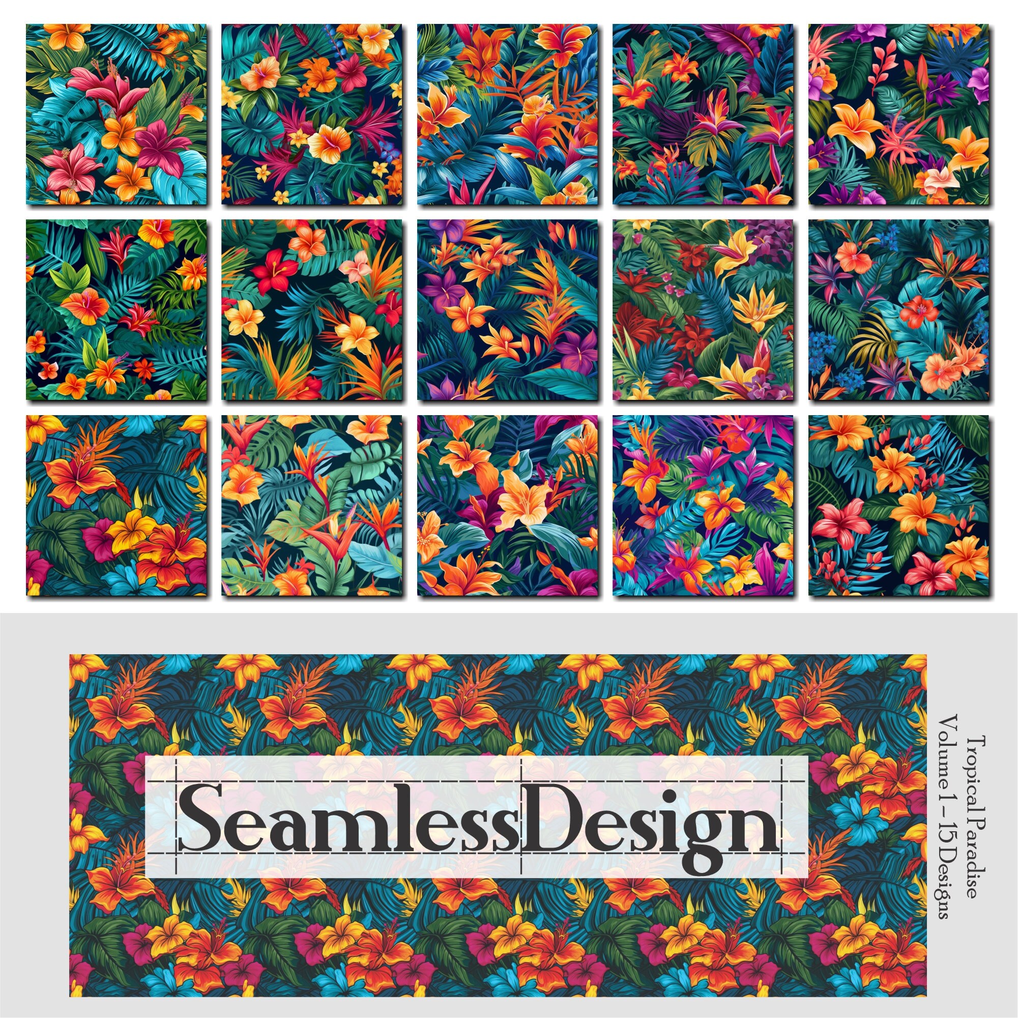 Tropical Paradise Vol. 1 SEAMLESS Digital Paper-backgrounds-sublimation ...