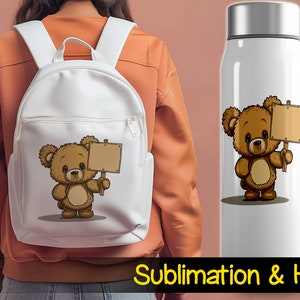 Teddy Bear Holding Sign V2 (vector Logo SVG Cut File - Ai - EPS ...