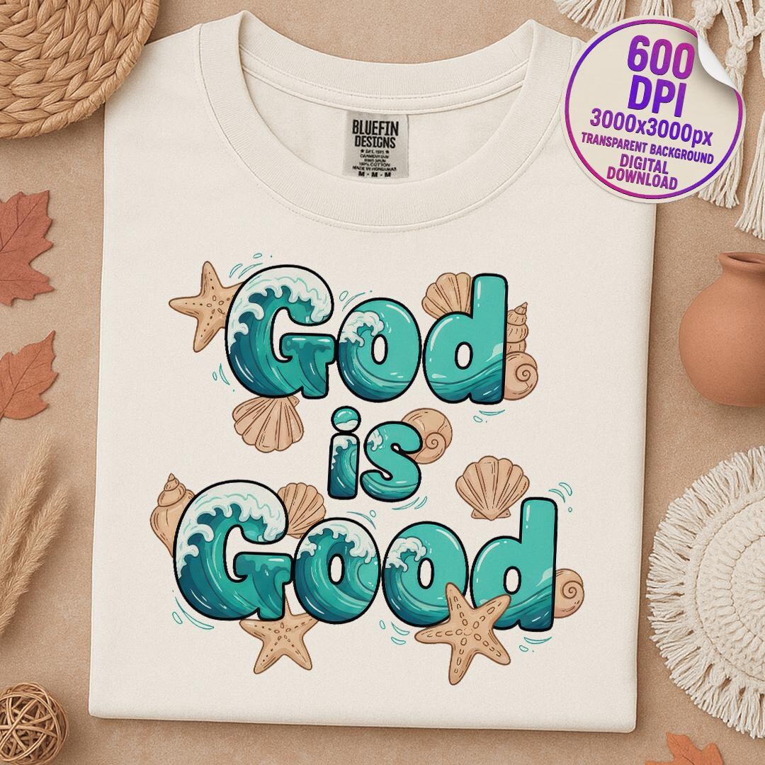 God is Good PNG, Beach Ocean Christian Clipart, Seashells and Starfish ...