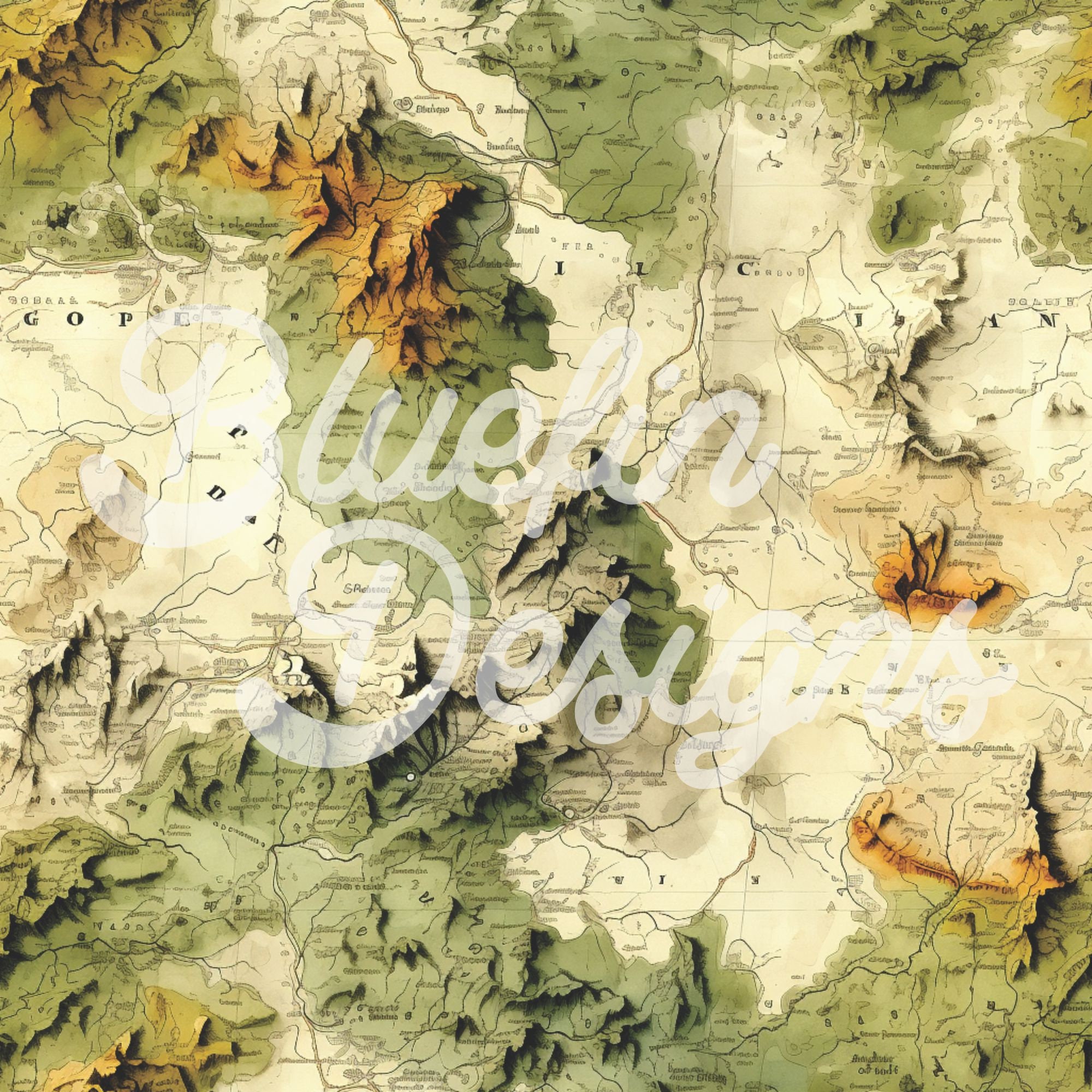 Fantasy Maps Vol. 1 SEAMLESS Digital Paper Backgrounds Sublimation 12 ...