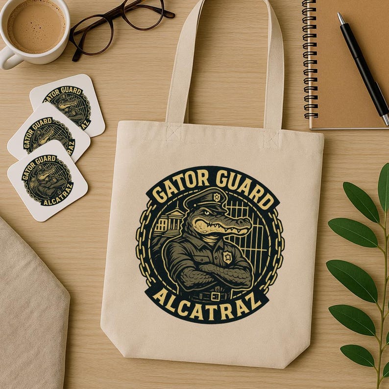 Gator Guard Alcatraz Vintage Emblem PNG | Bold Prison Badge Style ...