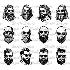 24 Bearded Men Vector Graphics - Digital Download - EPS SVG More - Etsy