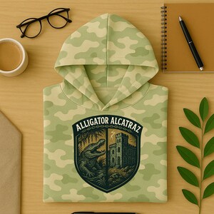Alligator Alcatraz Crest Emblem PNG | Bold Prison Badge Style Alligator ...