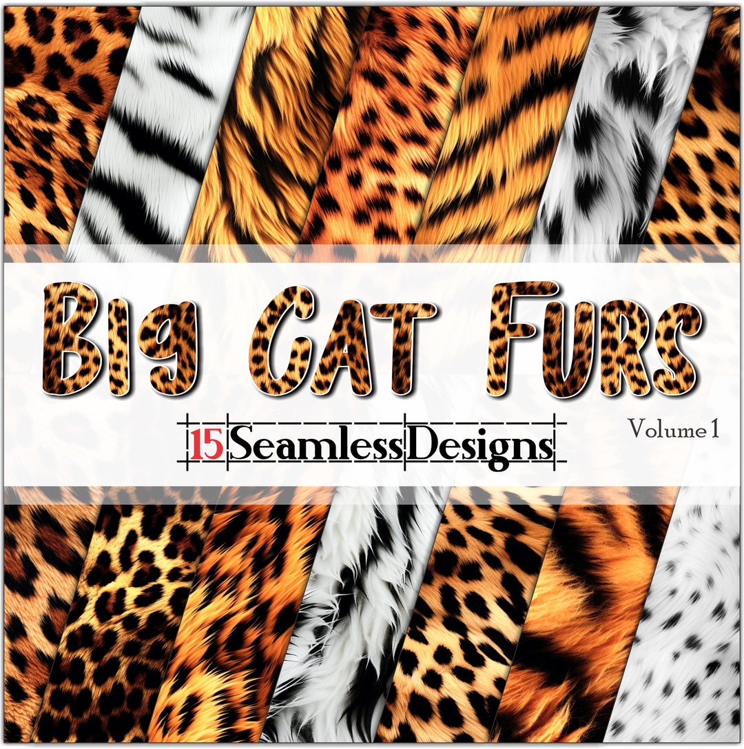 Big Cat Furs Vol. 1 SEAMLESS - Digital Paper-backgrounds-sublimation ...