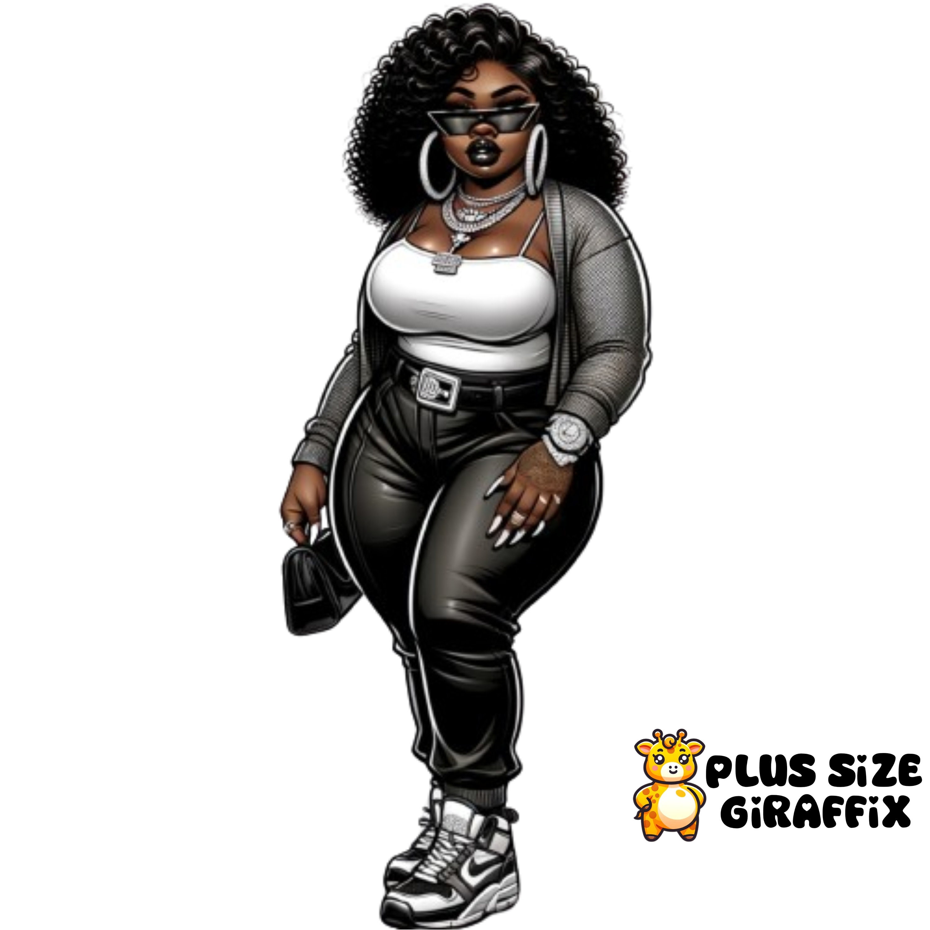 Printable Black Girl Wall Art, Afro Black Woman SVG, Sexy Plus Size Art ...