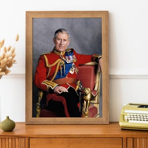 King Charles III Portrait Print - British Royal Family Portrait Photo ...