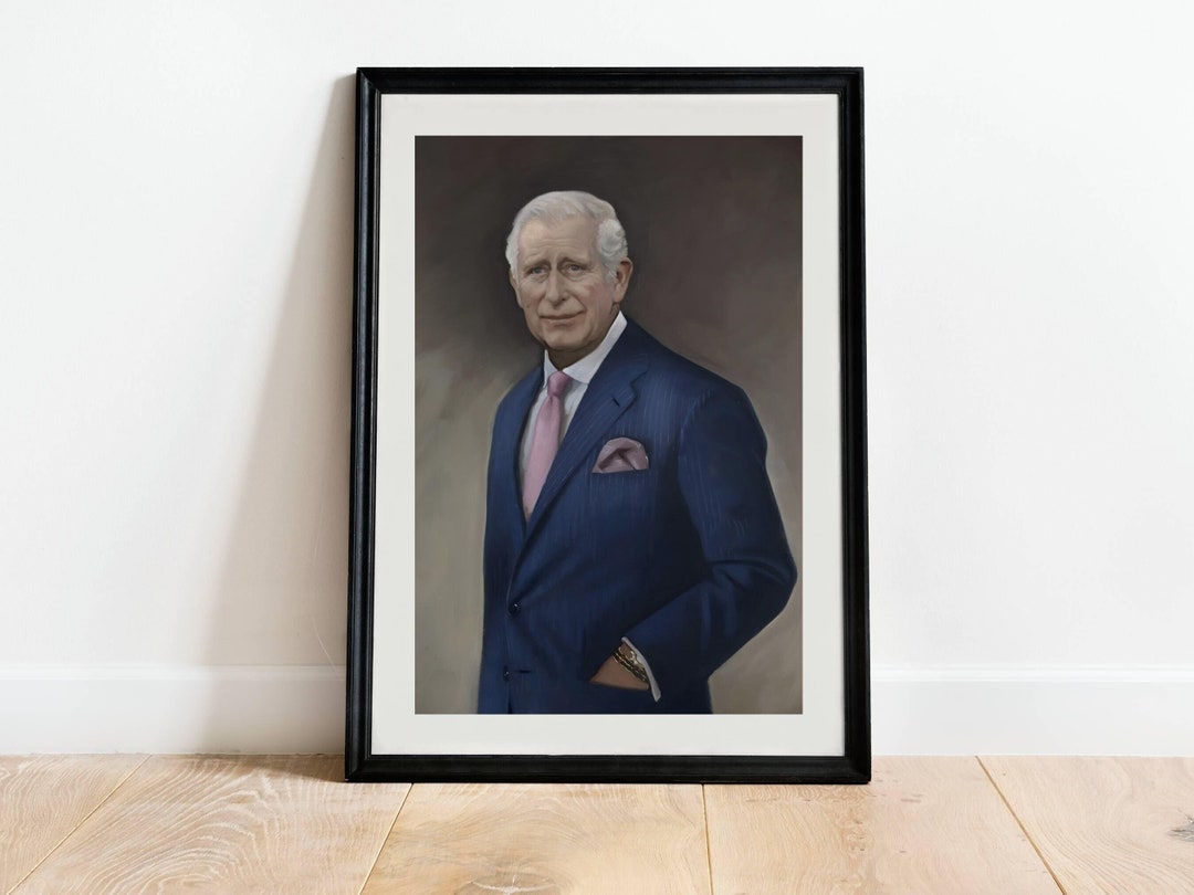 King Charles III Portrait Print - British Royal Family Monarch Painting ...