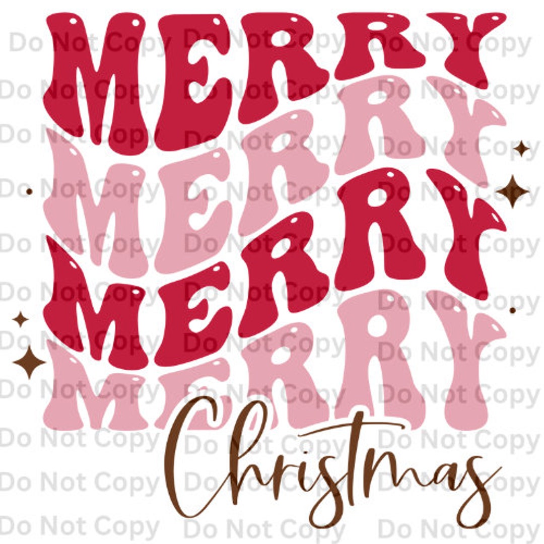 Merry Merry Christmas DTF Full Color Print - Etsy