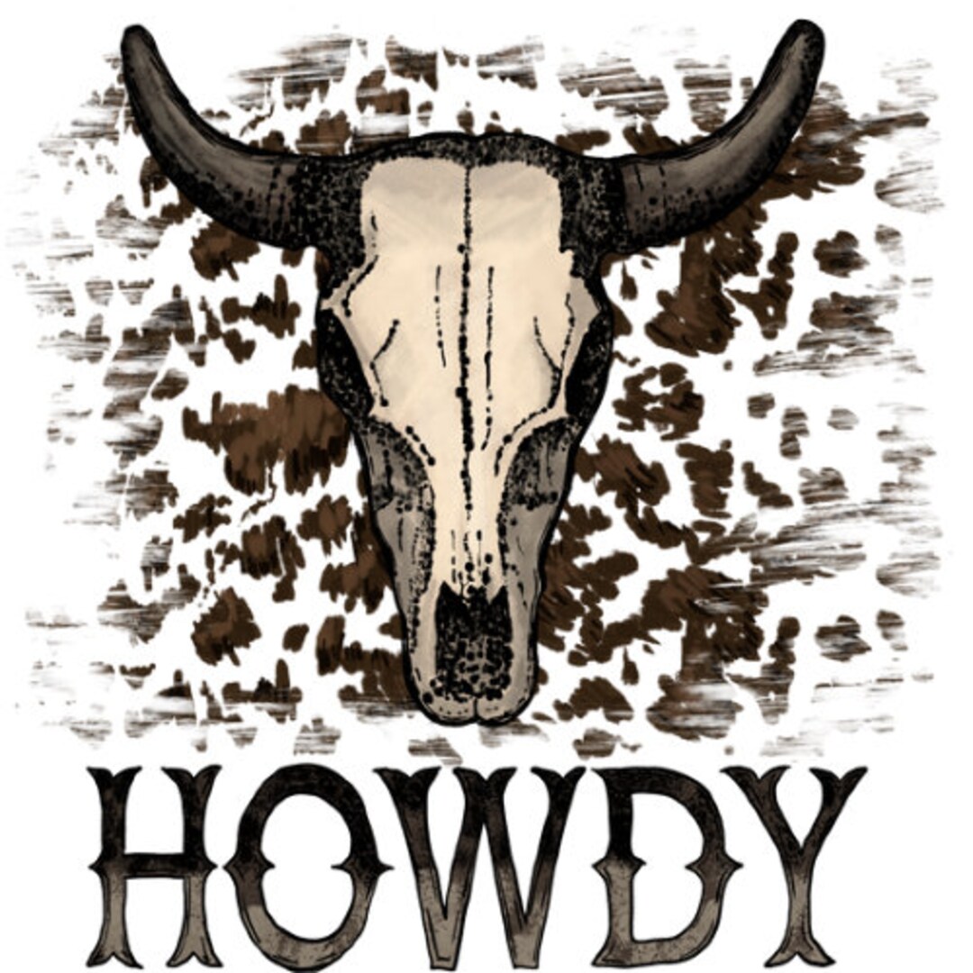 Howdy Bull Skull Full Color DTF Print - Etsy