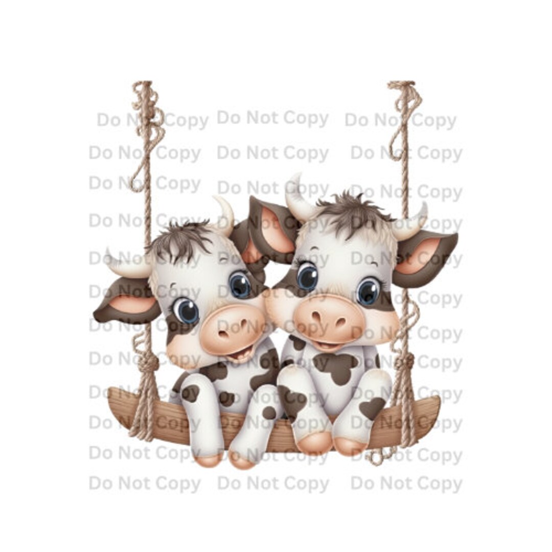 Couple Cow 4 Full Color DTF Print - Etsy