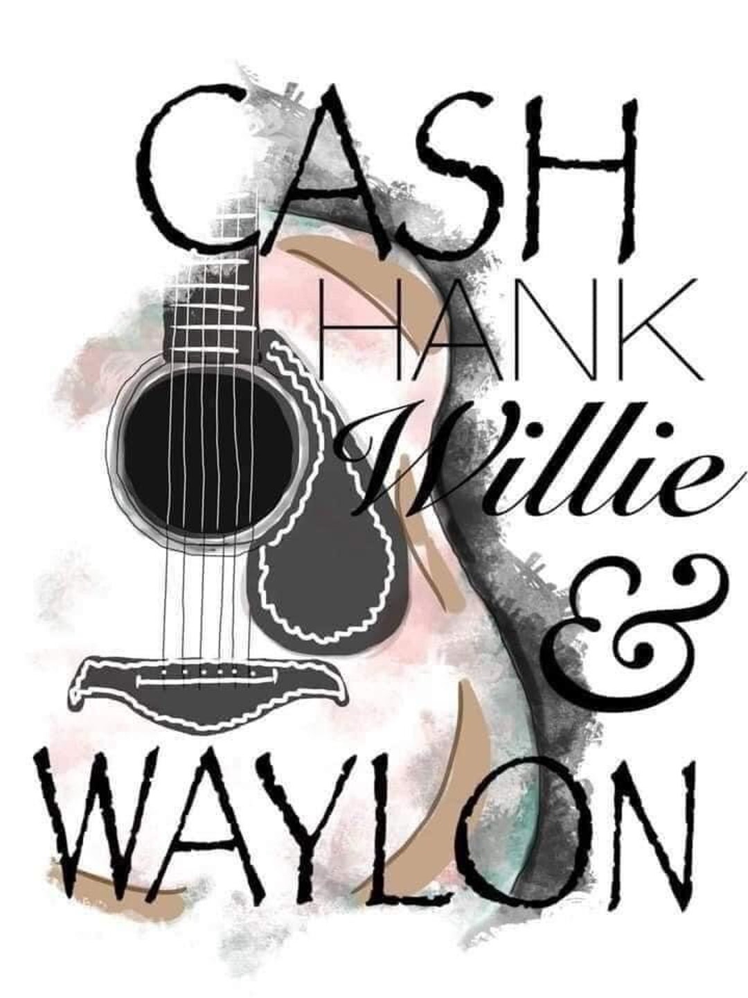 Cash Hank Willie and Waylon Full Color DTF Print - Etsy