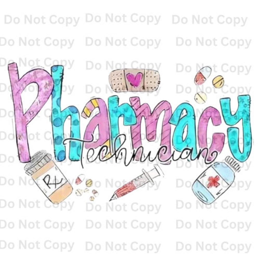 Pharmacy Technician DTF Full Color Print - Etsy