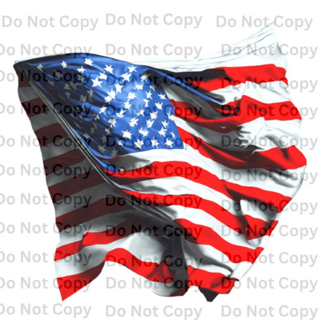 Wavey American Flag DTF Full Color Print - Etsy