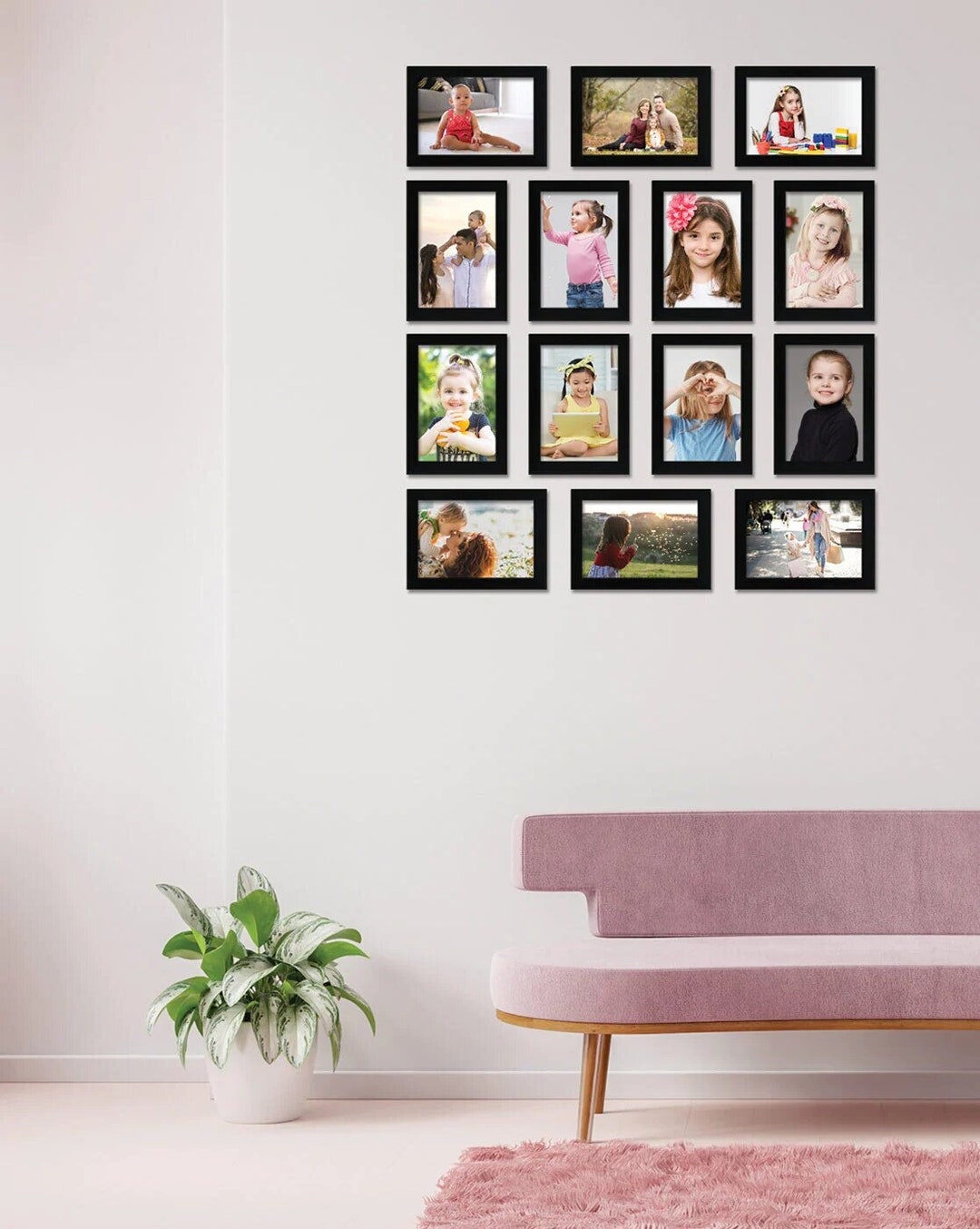 Buy Wall Décor Set of 14 Individual Photo Frames Handmade Photo Online ...