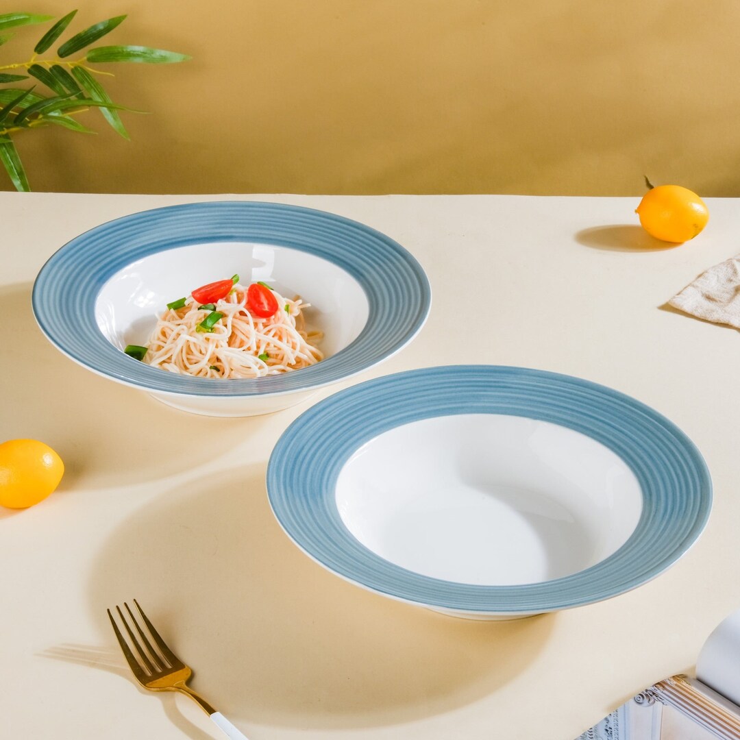 Buy Pasta Plate Set of 2 Binaural Ceramic Pasta Plates Online in India ...