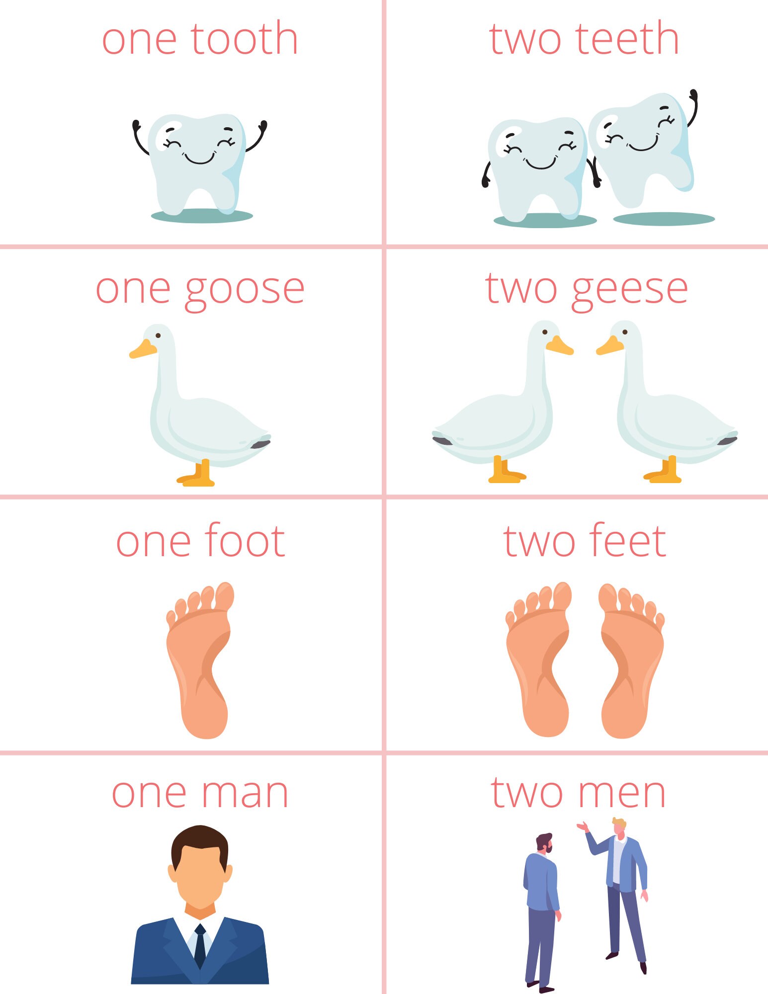 Irregular Plurals Bundle-printable Flashcards - Etsy