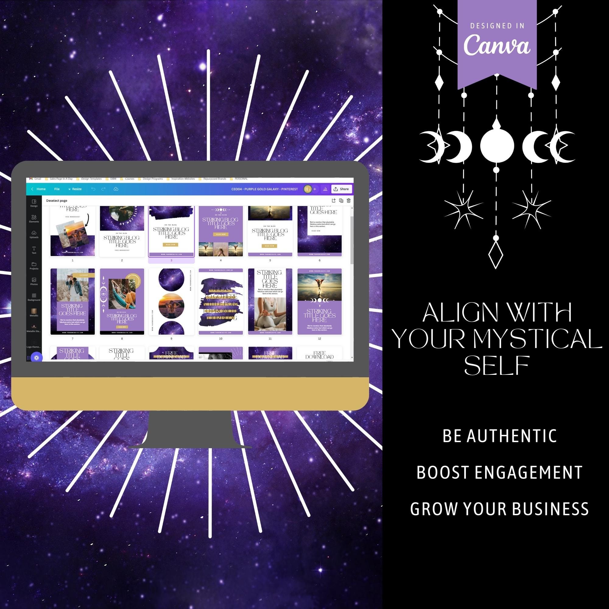 Spiritual Pinterest Templates INSTANT DOWNLOAD Canva Template ...