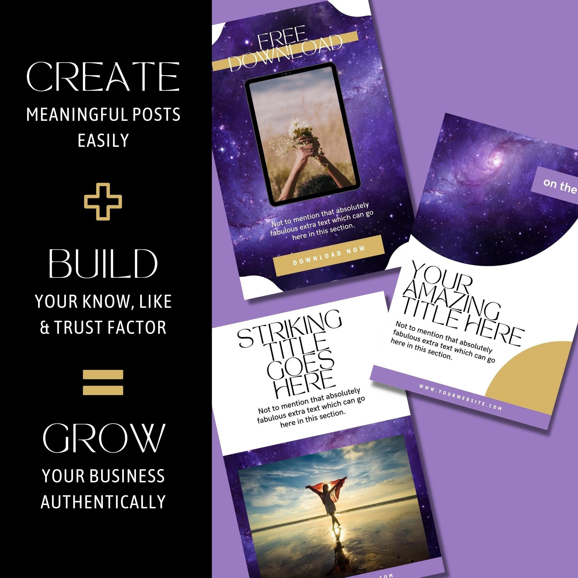 Spiritual Pinterest Templates INSTANT DOWNLOAD Canva Template ...