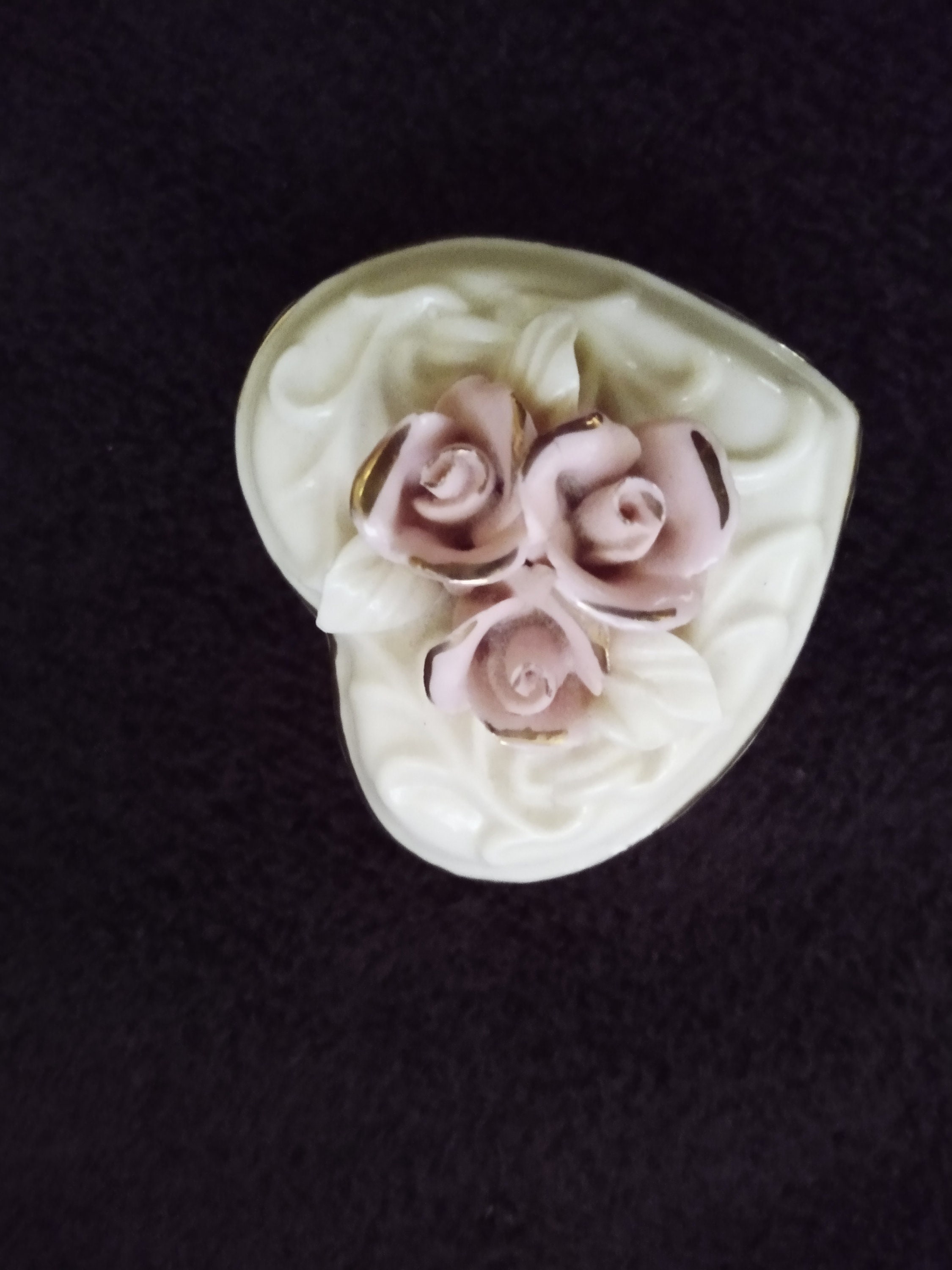 Vintage Porcelain Heart Trinket Box - Etsy