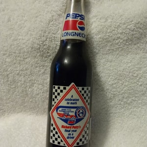 Vintage 1992 Richard Petty Pepsi Long Neck Soda Bottle - Etsy