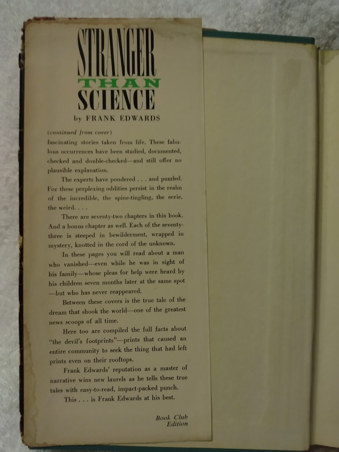 Vintage Stranger Than Science by Frank Edwards Hardback - Etsy