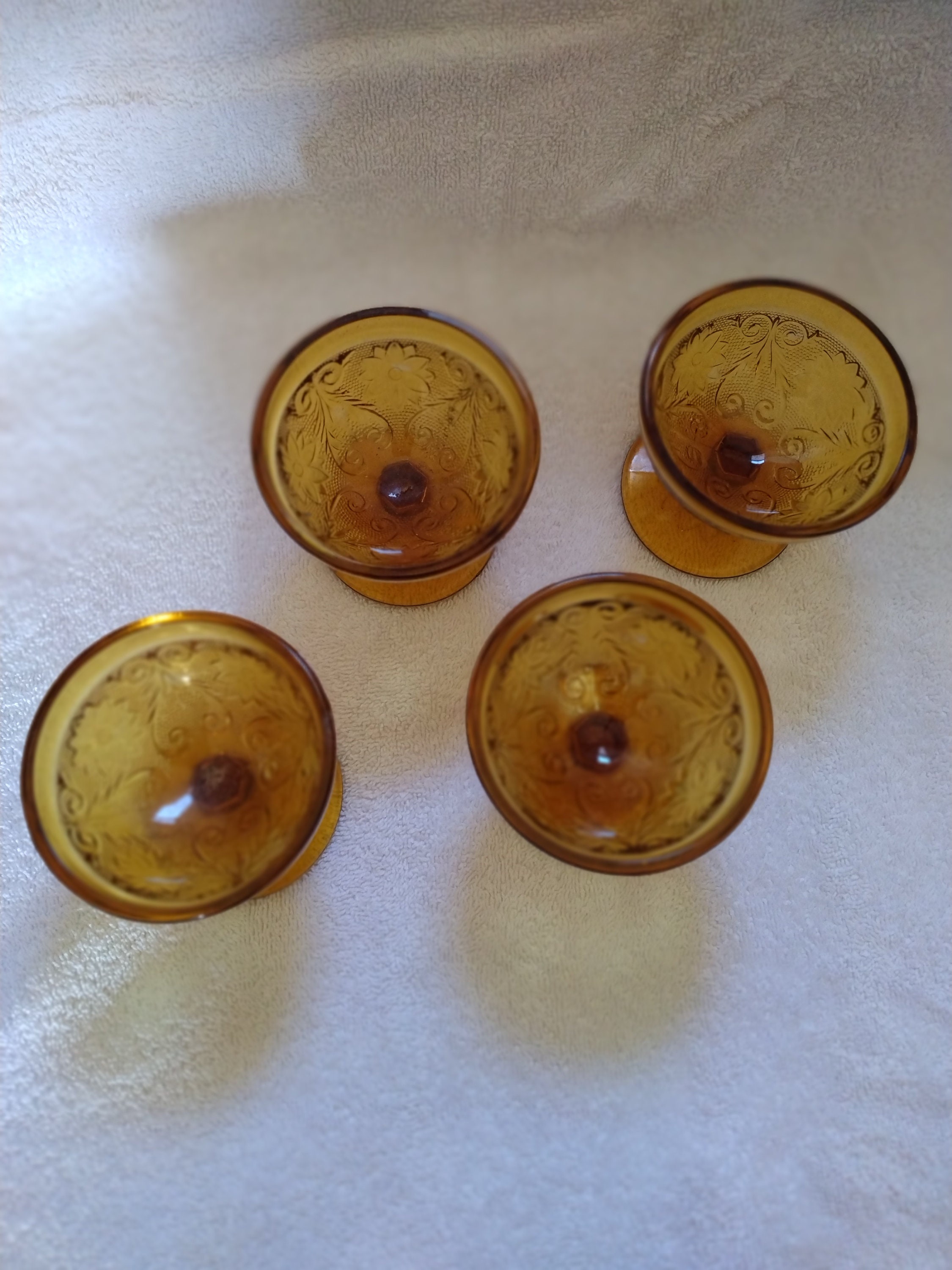 Vintage Amber Colored Tiara Pattern Sherbet Bowls Set of 4 - Etsy