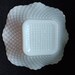 Vintage Milk Glass Diamond Pattern Wavy Top Square Dish - Etsy
