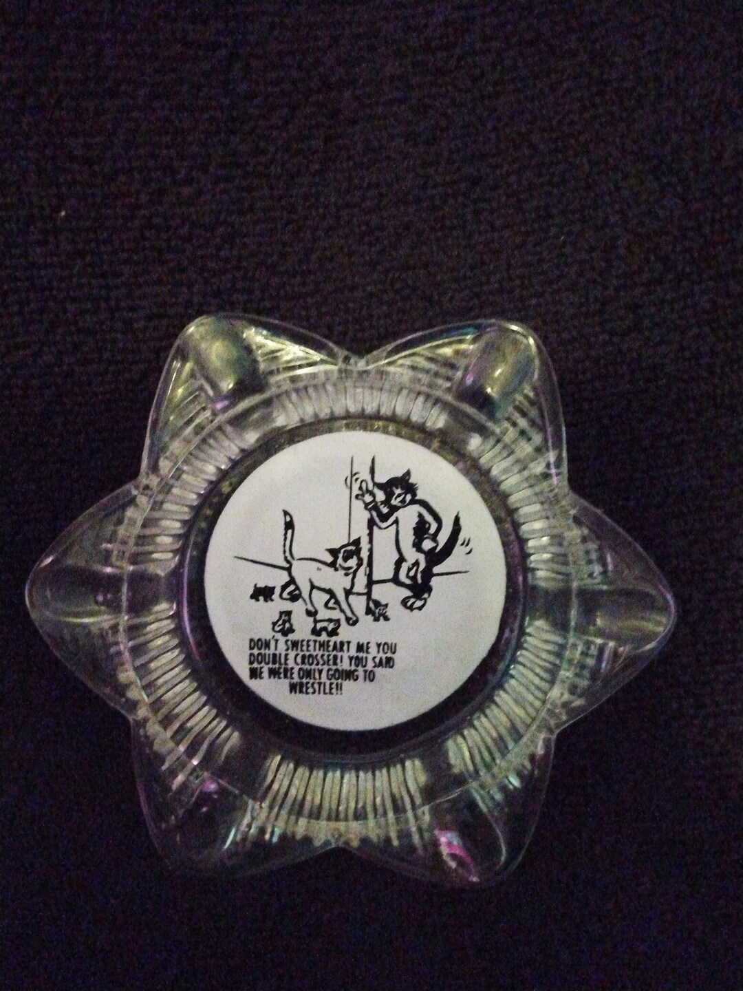 Vintage Clear Glass Ashtray With Funny Saying - Etsy