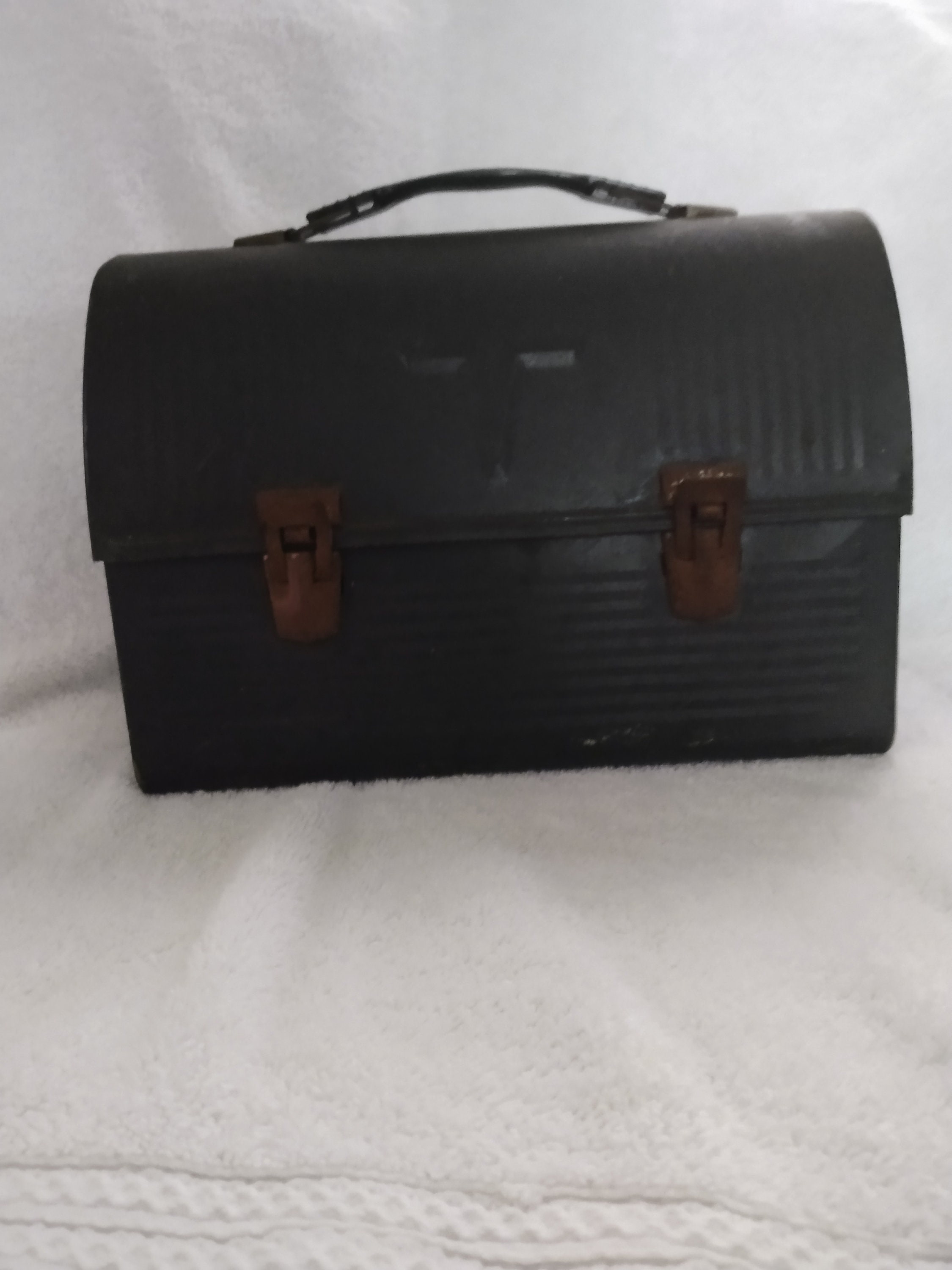 Vintage Black Metal Lunch Bucket - Etsy