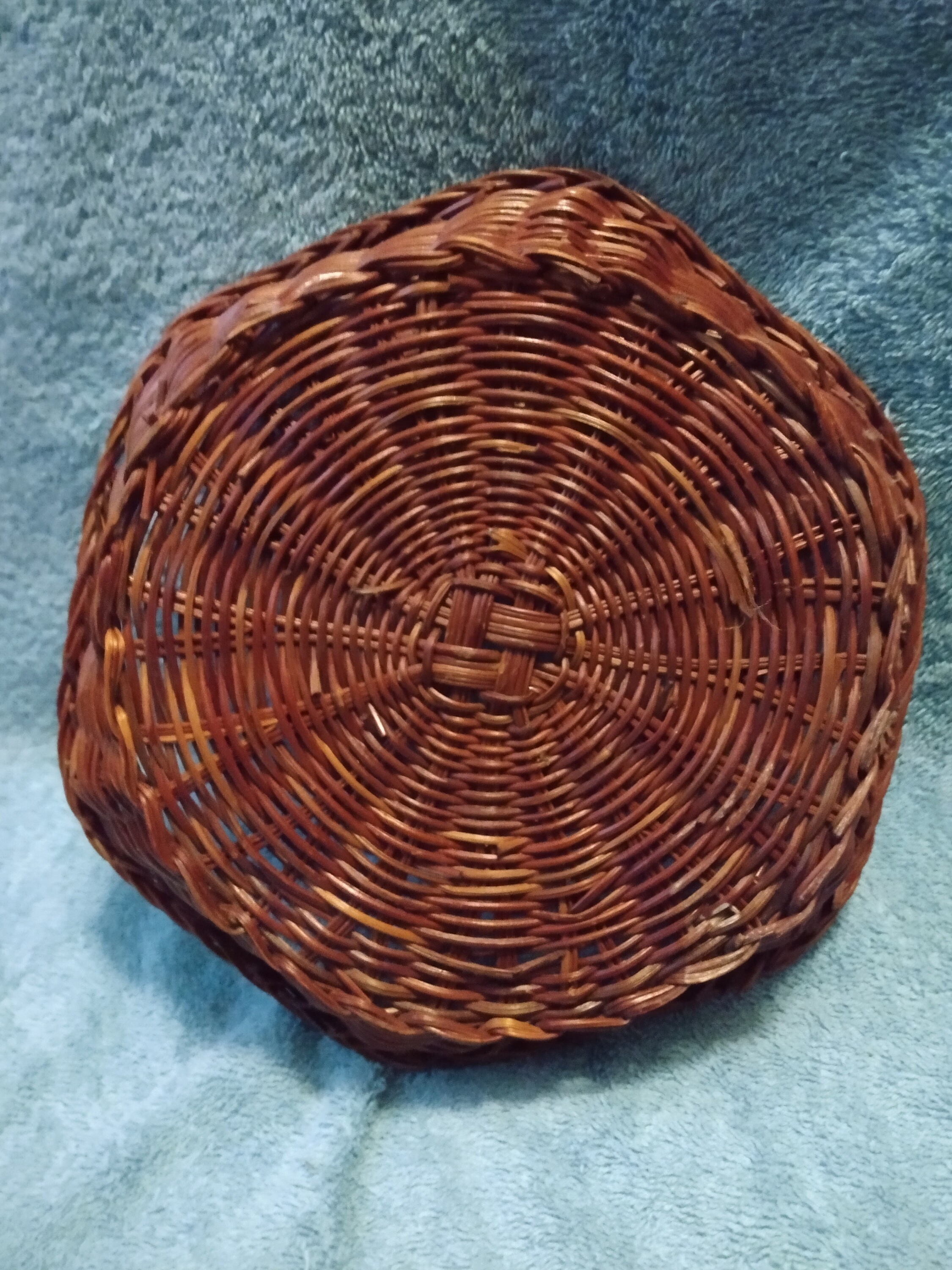 Vintage Hexagon Wicker Brown Basket - Etsy
