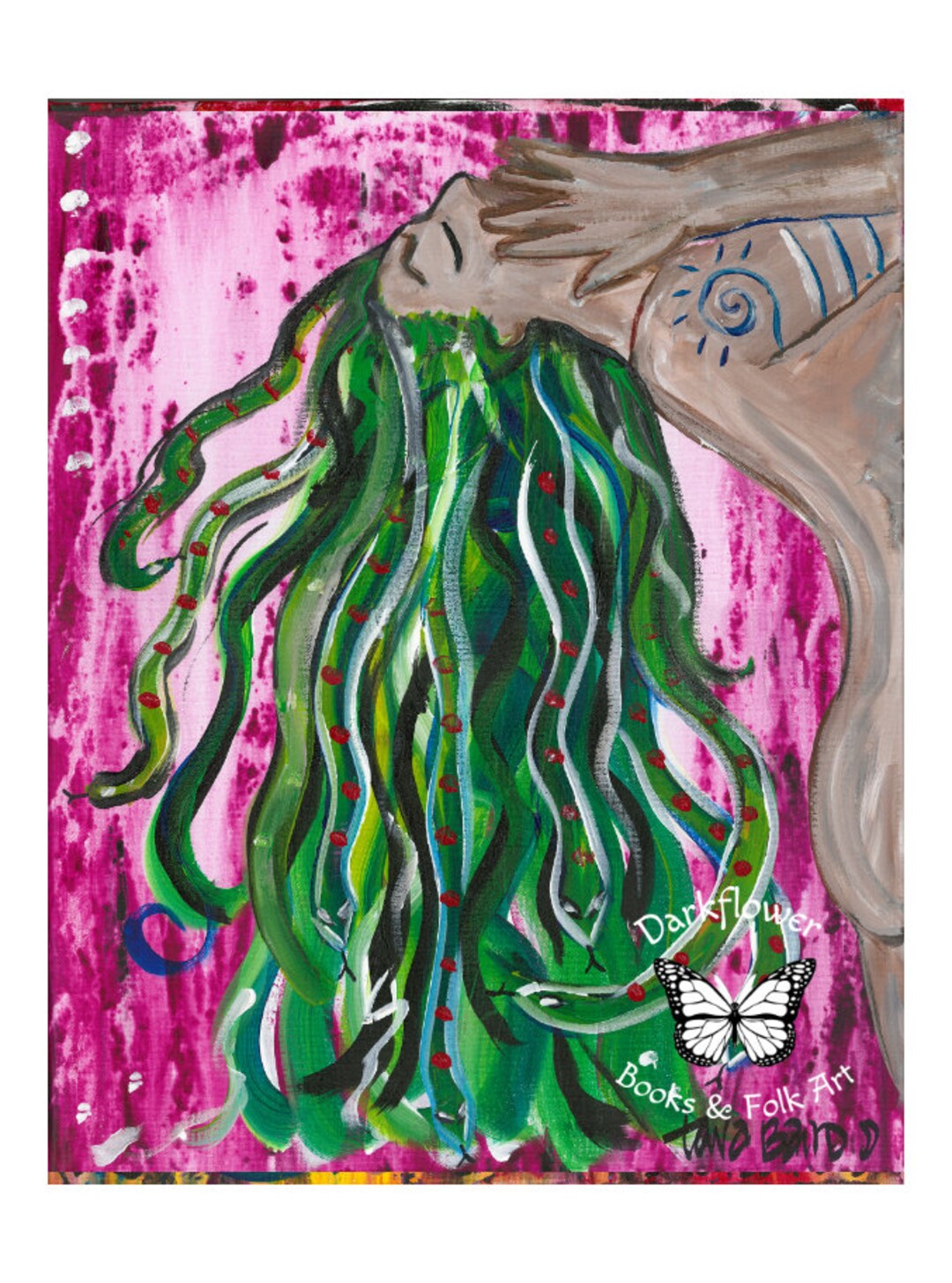 8" by 10" Art Print SEVEN SNAKES Medusa Serpent - Etsy