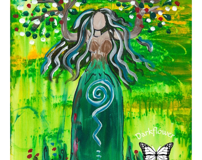 8" by 10" Art Print TREE GODDESS Dryad Druid - Etsy