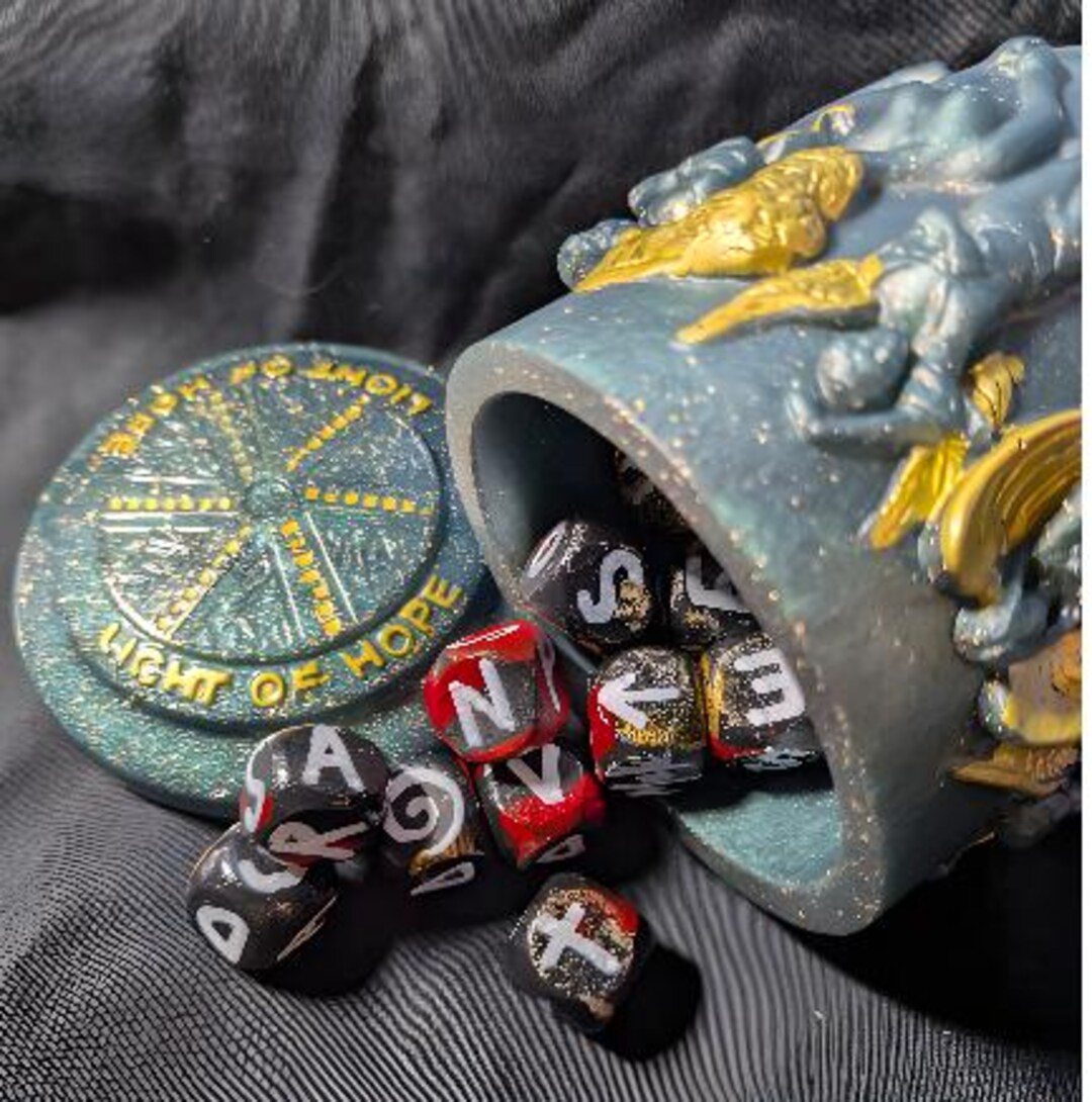 Mini HECATE Hand-painted Spirit Dice Set in Angelic Spirit Blue-gray ...