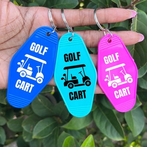 Golf Cart Motel Keychain, Golf Cart Keyring, Golfer's Key Ring, Golfer ...