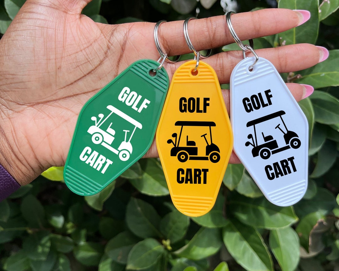 Golf Cart Motel Keychain, Golf Cart Keyring, Golfer's Key Ring, Golfer ...