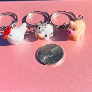 Cow Keychain, Farm Animal Keychains, Honey Bee Gifts, Cute Pig Keychain ...