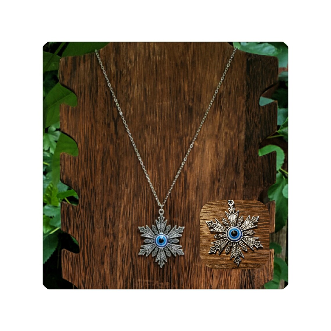 Snowflake Evil Eye Necklace Collar De Mal De Ojo Copo De Nieve - Etsy