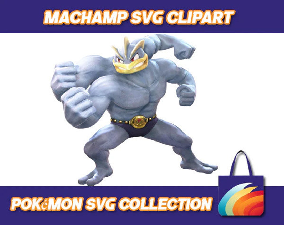 Machamp SVG Download Pokémon Digital Art for Crafts and Print on Demand ...