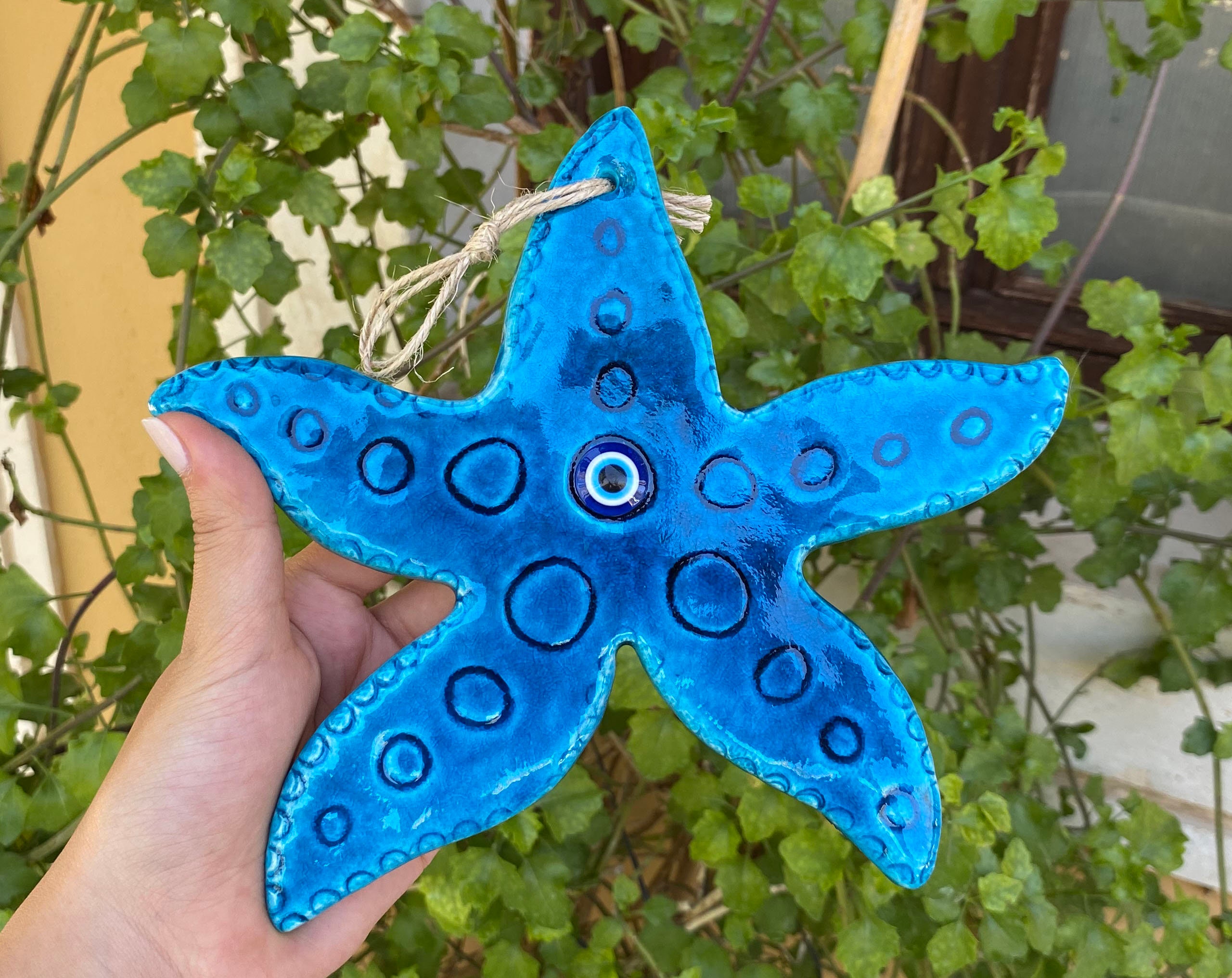 Large Starfish Pottery Garden Wall Art Handmade Turkish - Etsy