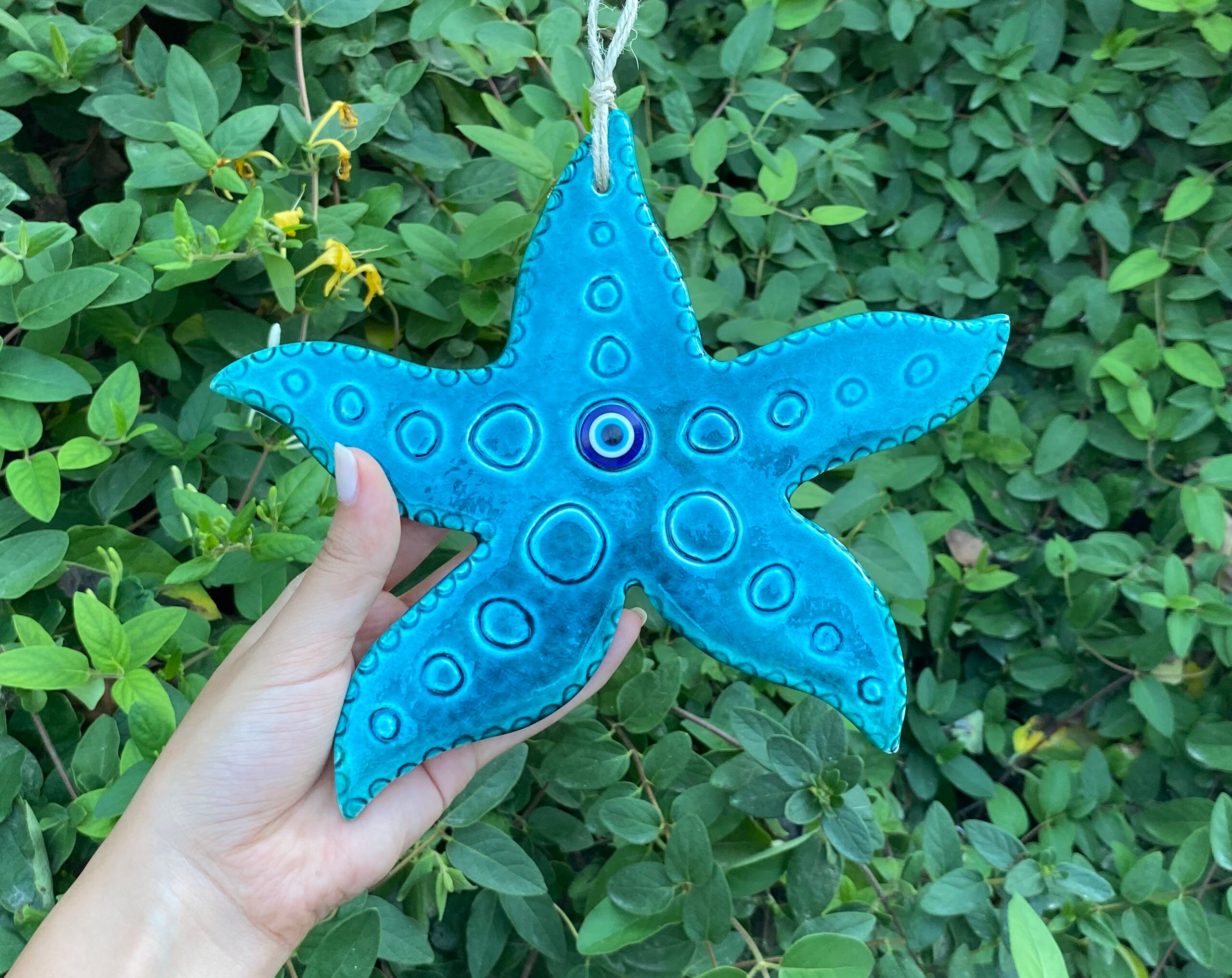 Large Starfish Pottery Garden Wall Art Handmade Turkish - Etsy