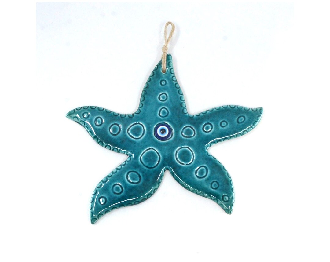 Large Starfish Pottery Garden Wall Art Handmade Turkish Ceramic Sea ...
