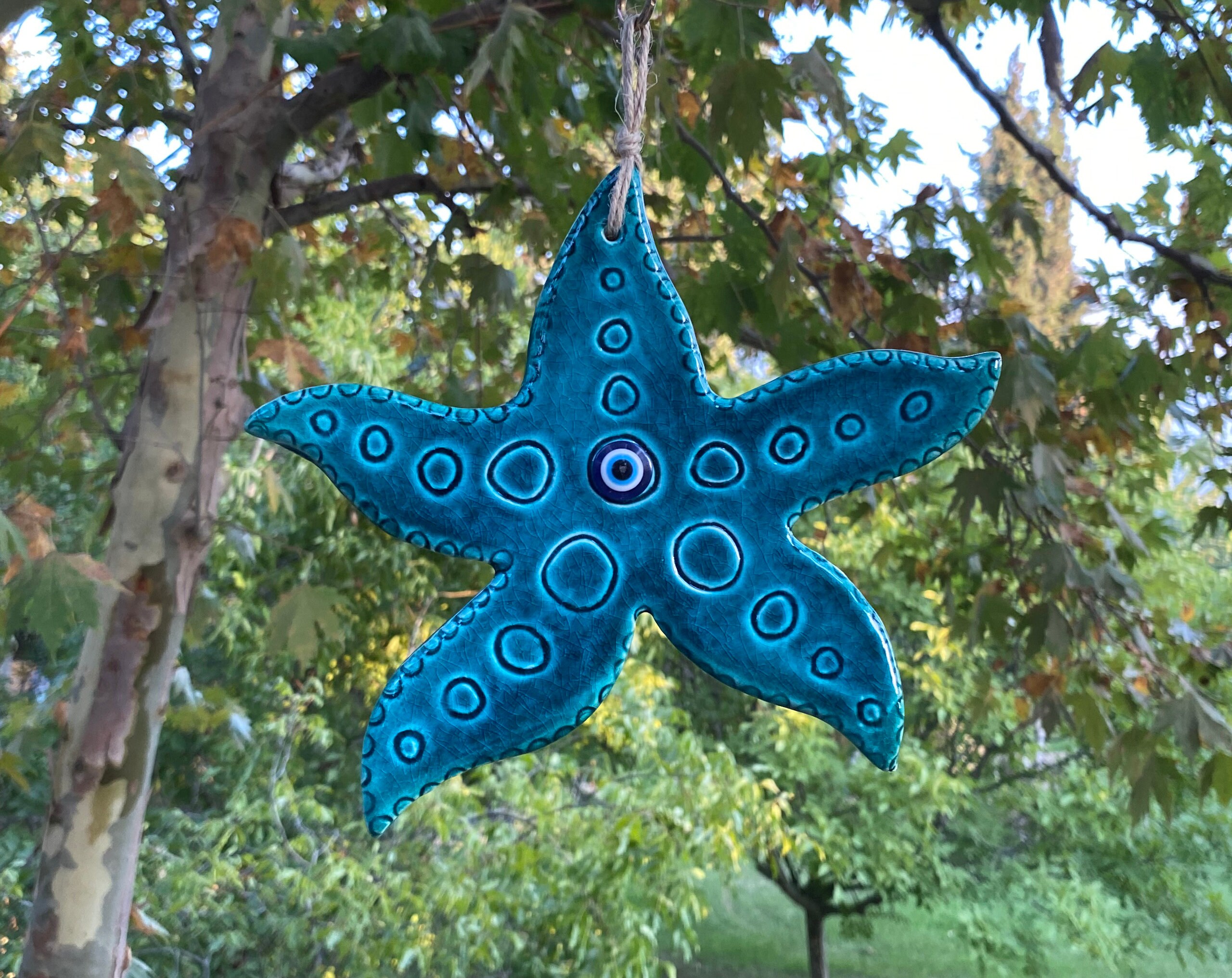 Large Starfish Pottery Garden Wall Art Handmade Turkish - Etsy