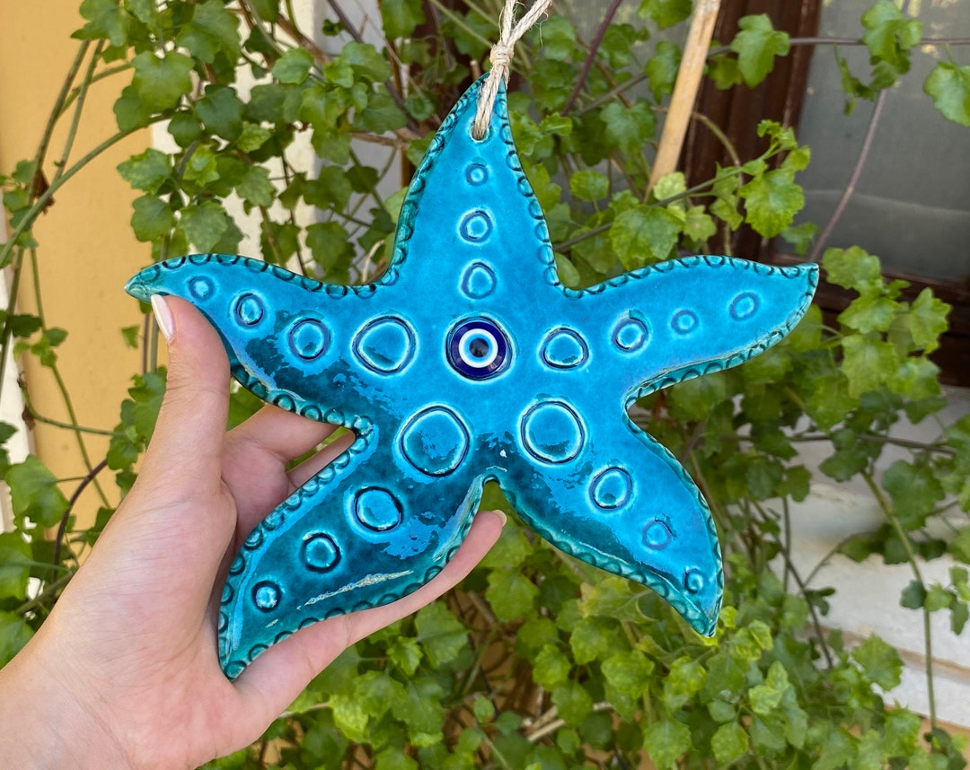 Large Starfish Pottery Garden Wall Art Handmade Turkish - Etsy
