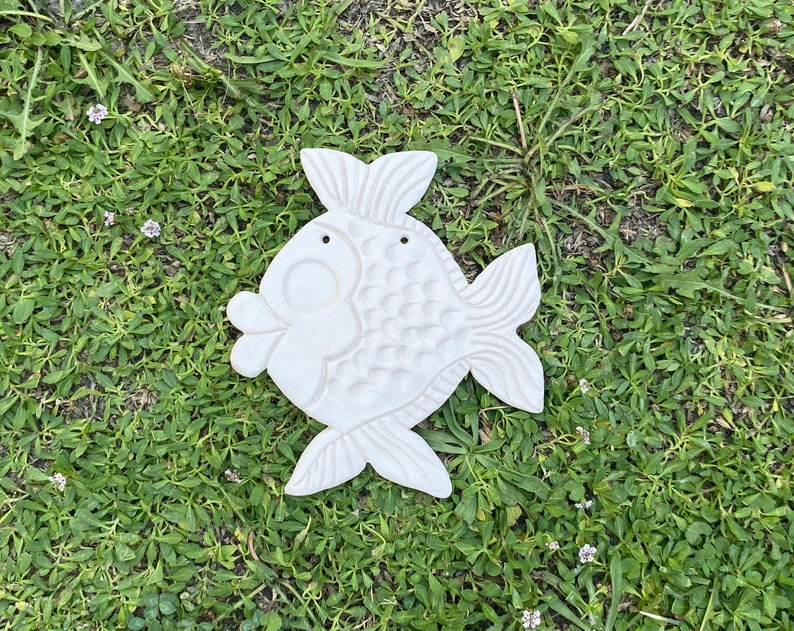 Fish Figurine Ceramic Bisque Unpainted Mounted Fish Pottery DIY Home ...