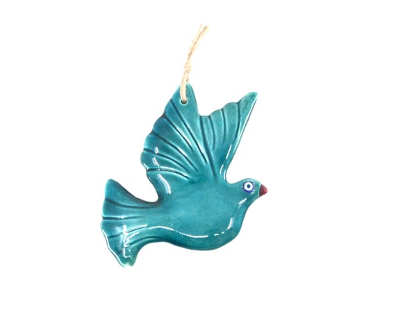 Blue Bird Ceramic Wall Hanging Ornament Backyard Wall Decor - Etsy