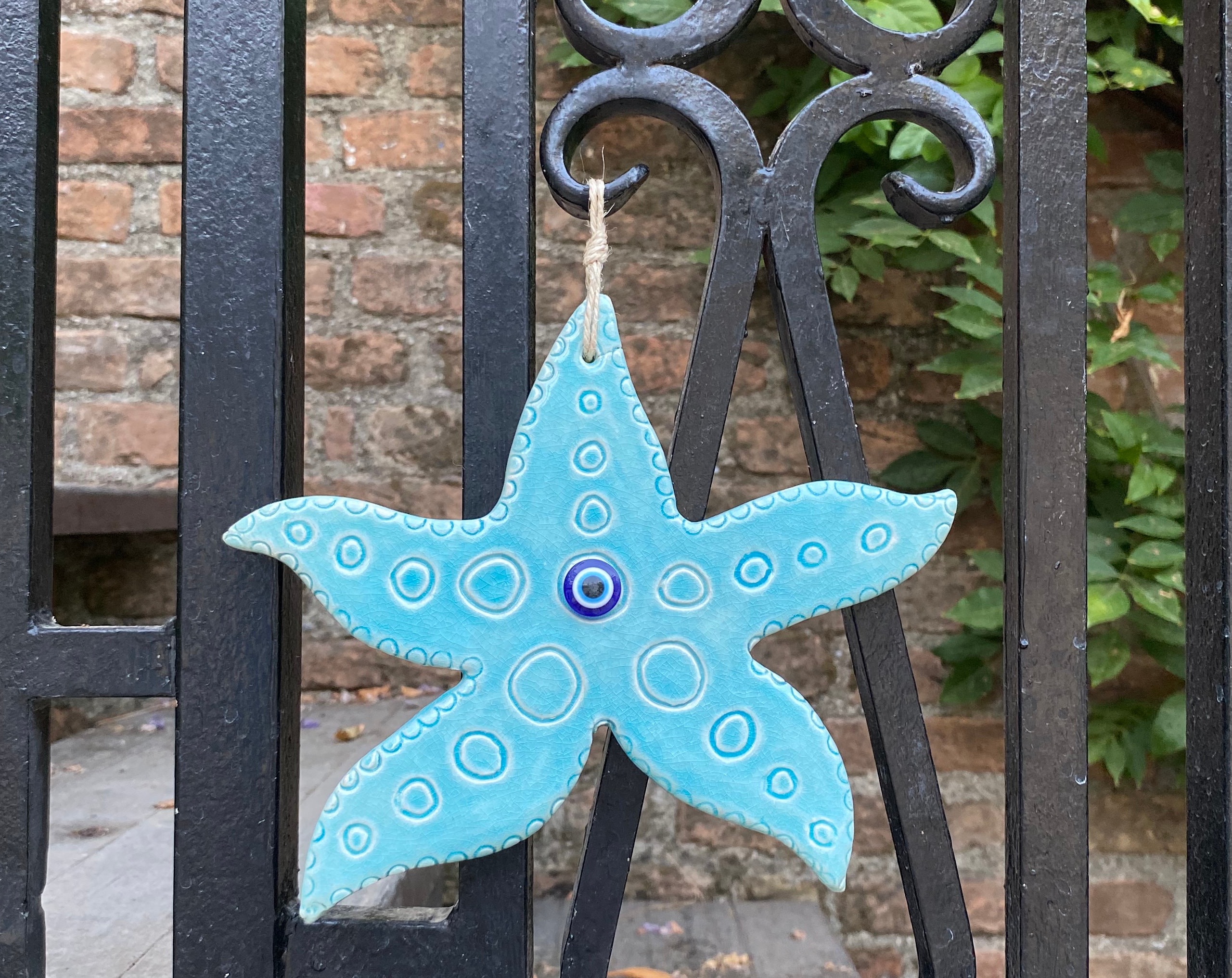 Large Starfish Pottery Garden Wall Art Handmade Turkish - Etsy